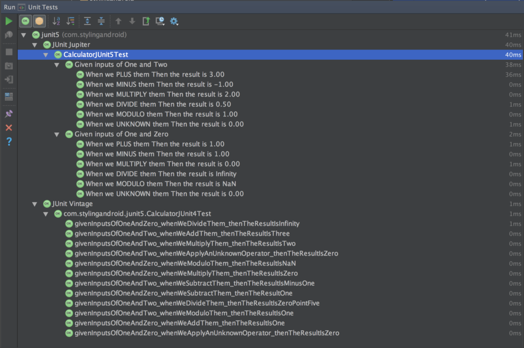 JUnit 5: Dynamic Tests - Styling Android