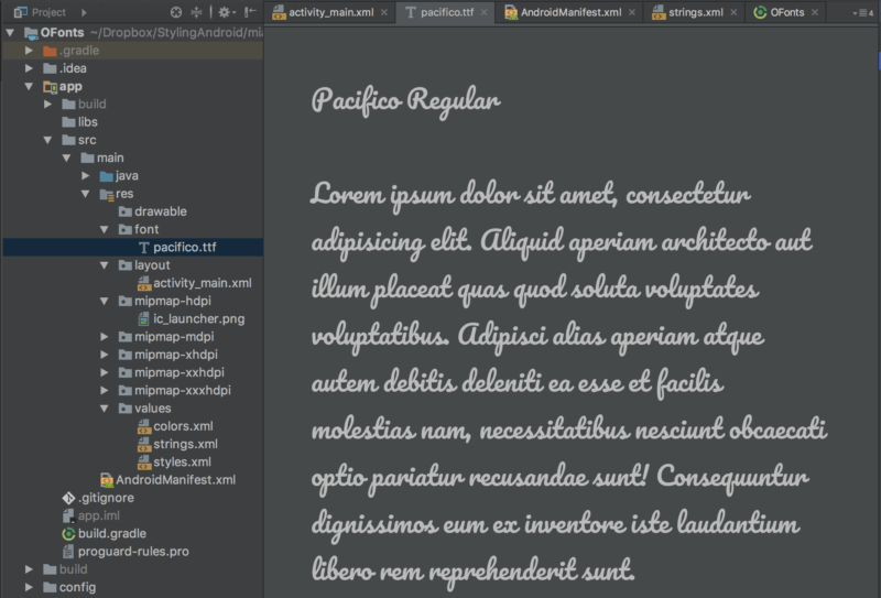 Android O: Fonts – Part 1 – Styling Android