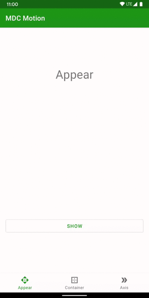 Material Motion: Fade - Styling Android