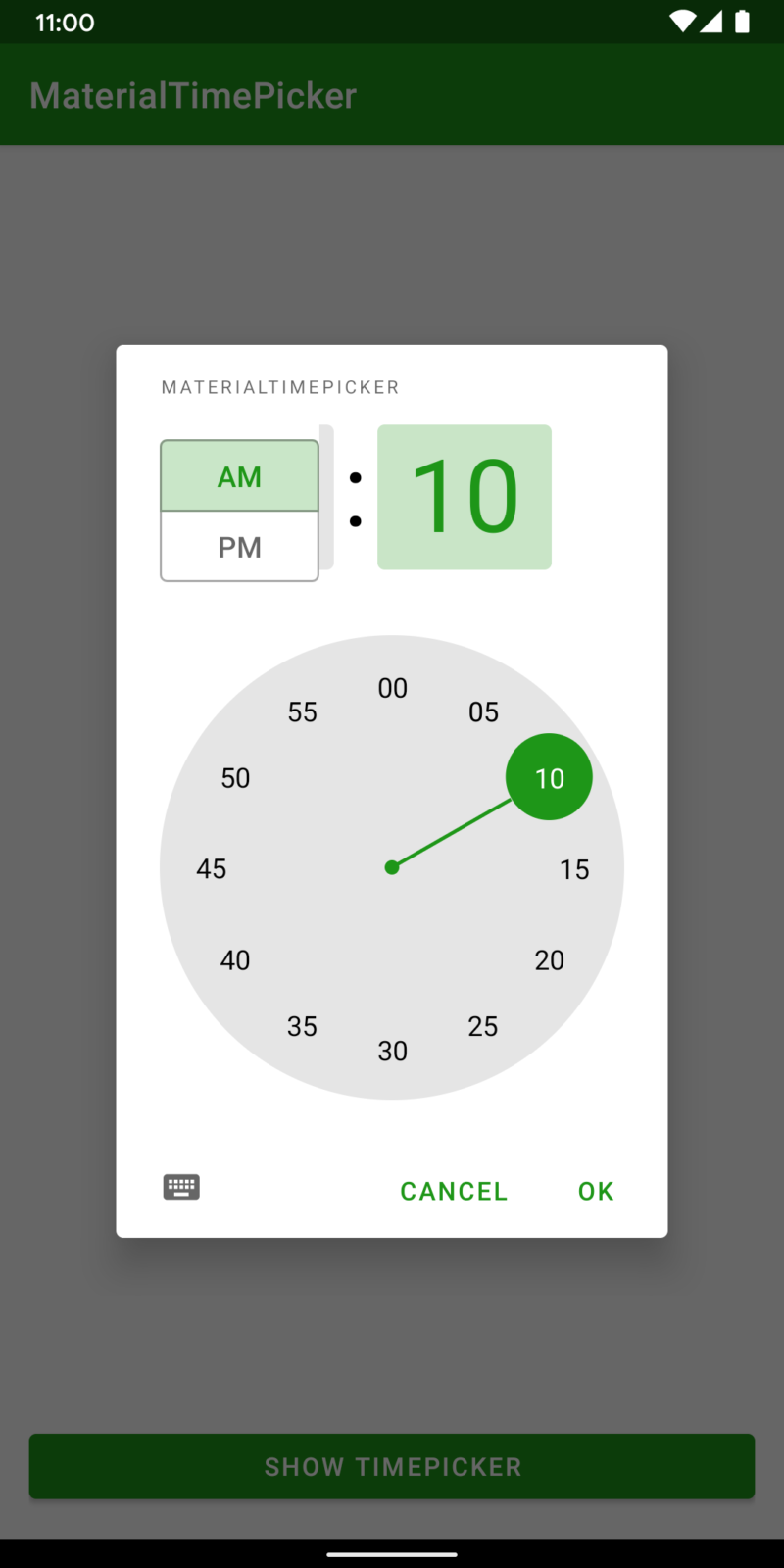 MaterialTimePicker - Styling Android