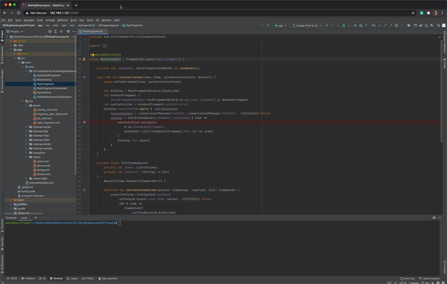 Projector: Setup - Styling Android